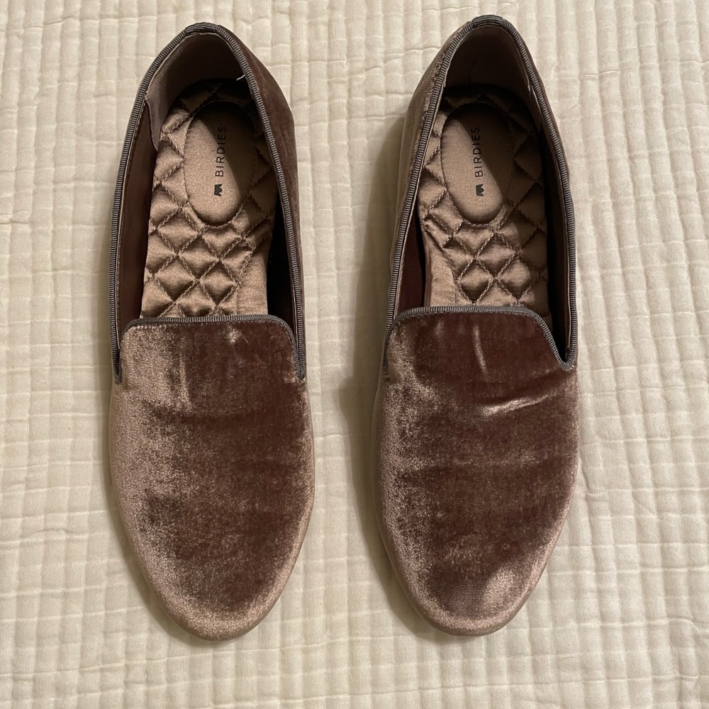 Birdies Chocolate Starling Velvet Flats - Gem